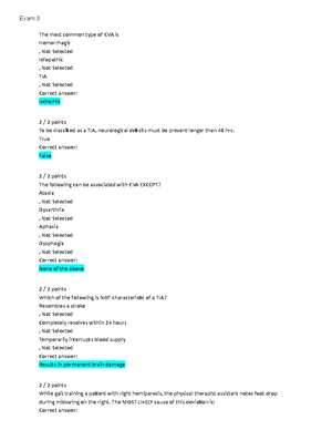 Neuro Exam 1 Qs - Questions and answers - Exam 1 2 / 2 points When the ...
