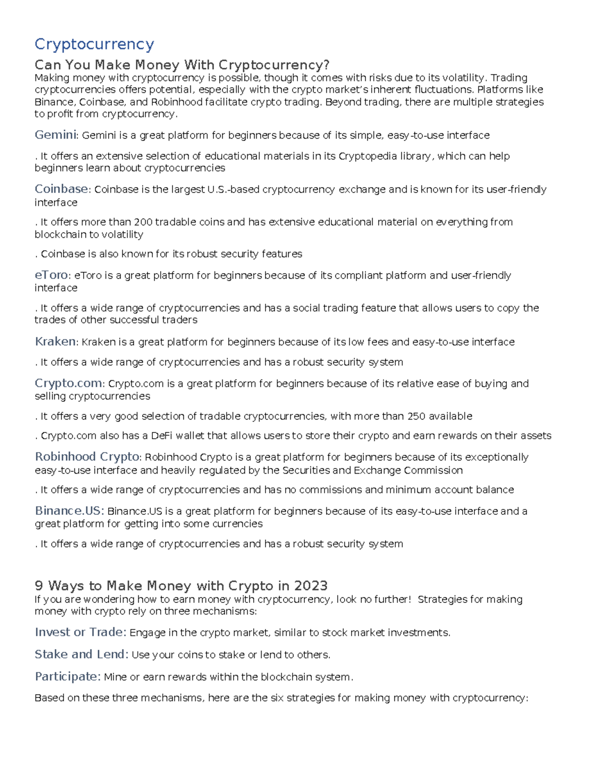 Cryptocurrency - Notes on cryptocurrencies - Cryptocurrency Can You ...