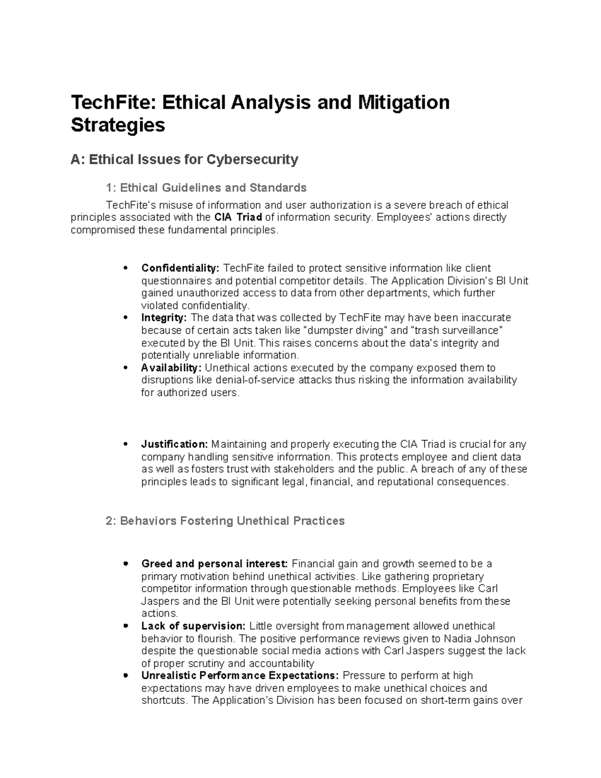 IHP4 — IHP4 Task 2 Ethics and Cybersecurity - TechFite: Ethical ...
