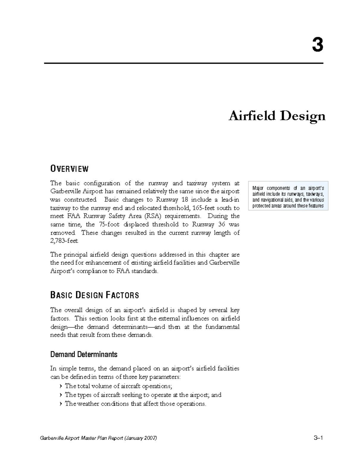 Airport design standards - 3 Airfield Design OVERVIEW The basic ...
