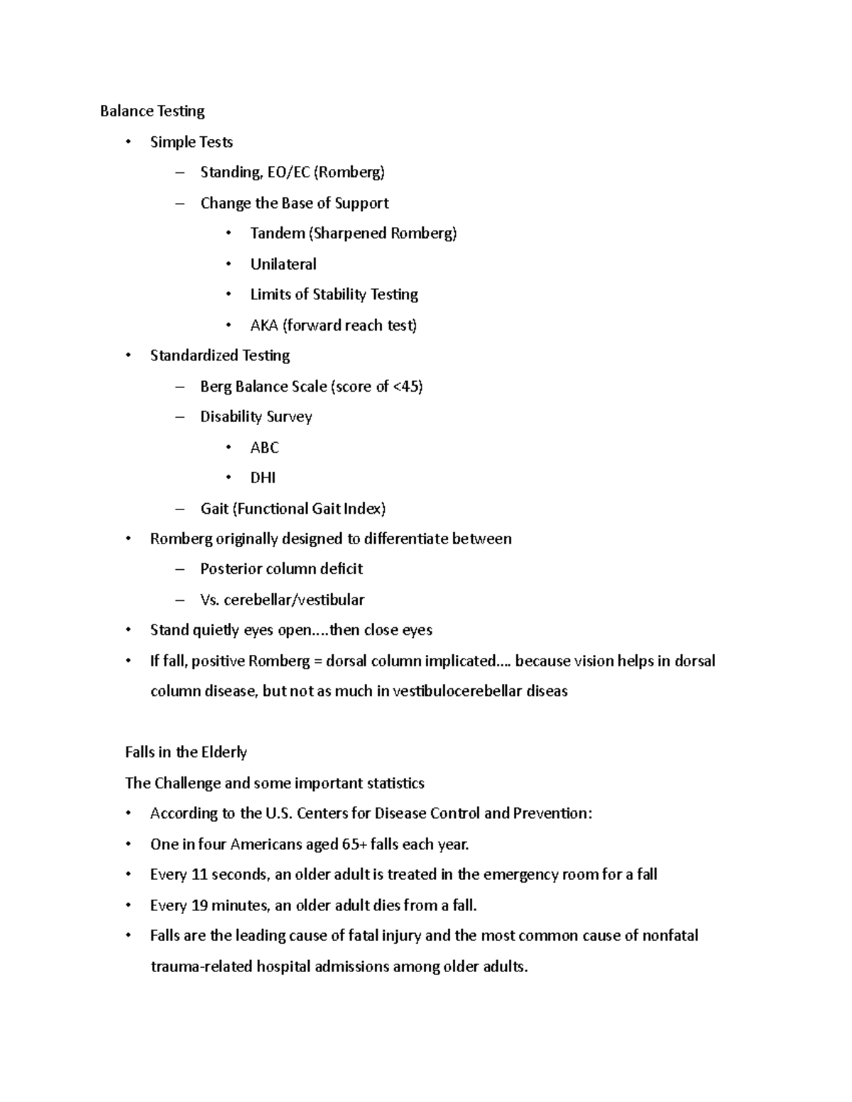 Bio101 Balance Testing - Balance Testing - Simple Tests - Standing, EO ...