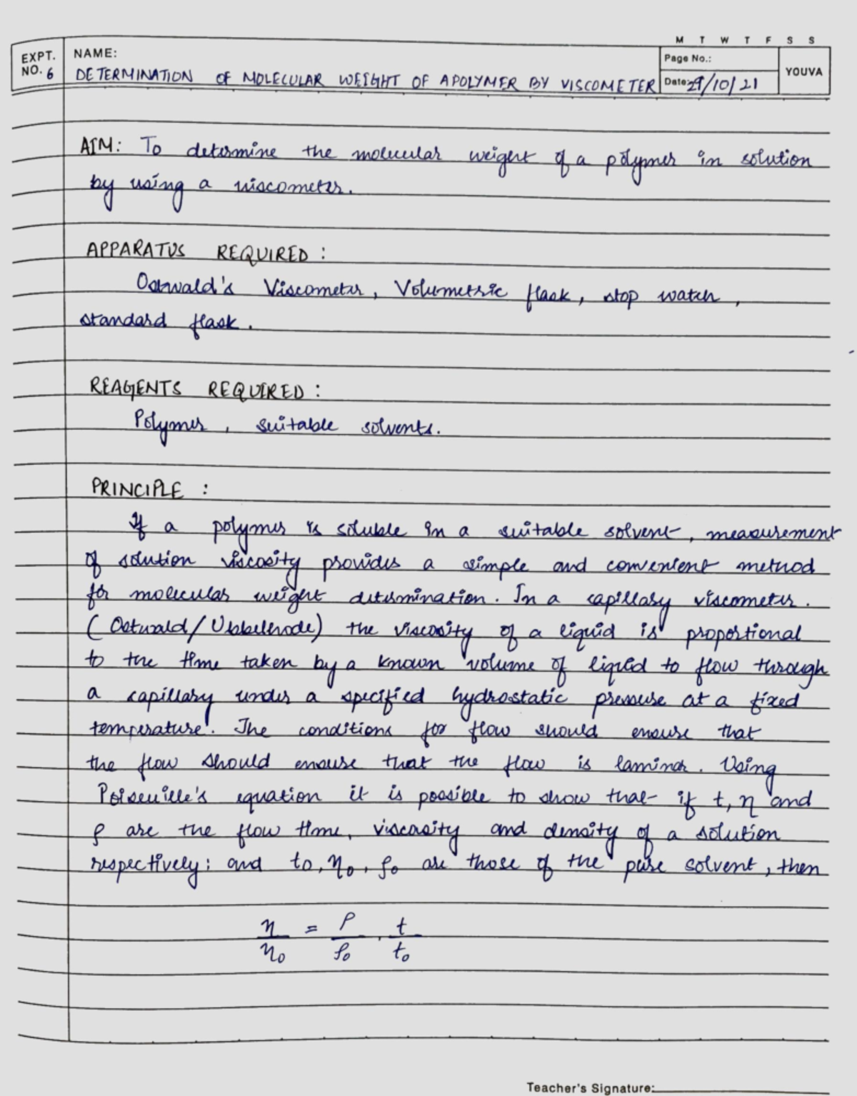 Chem experiment 6 - Chemistry - Studocu