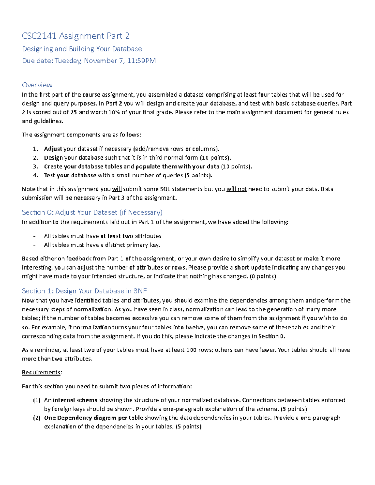 CSCI2141 Assignment Part 2 instructions - CSC2141 Assignment Part 2 Designing and Building Your ...