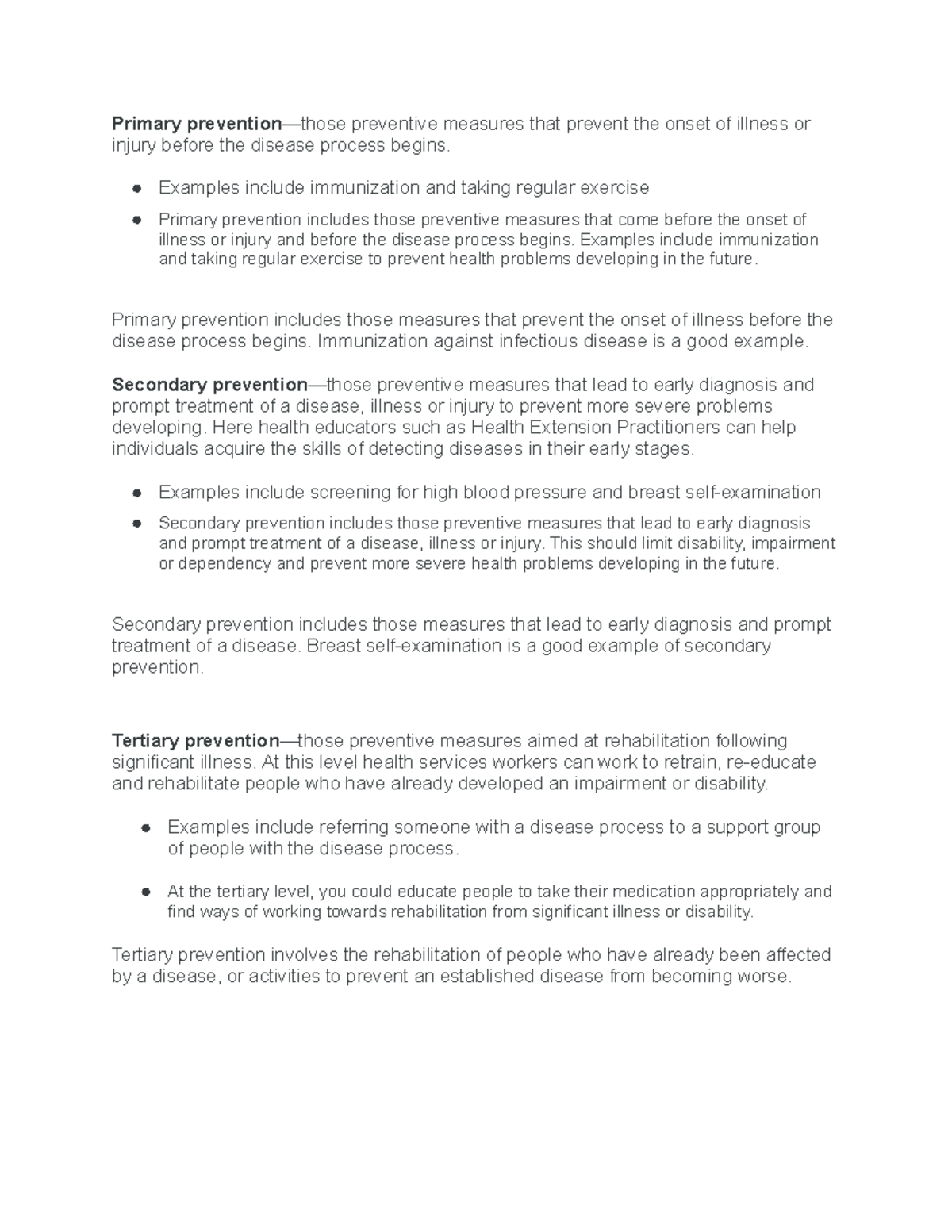 Prevention Measures Notes - Primary prevention—those preventive ...