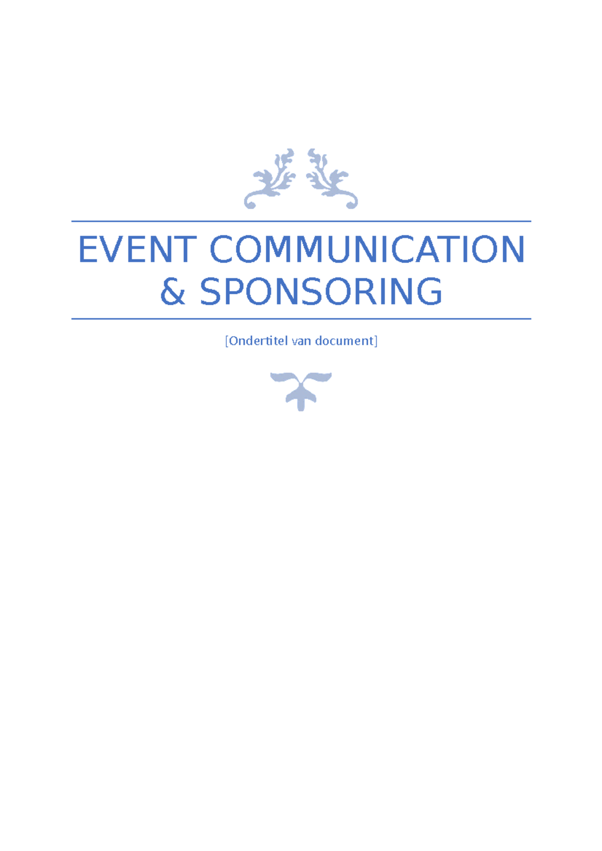 Event Communication Sponsoring Event Communication And Sponsoring Ondertitel Van Document 1