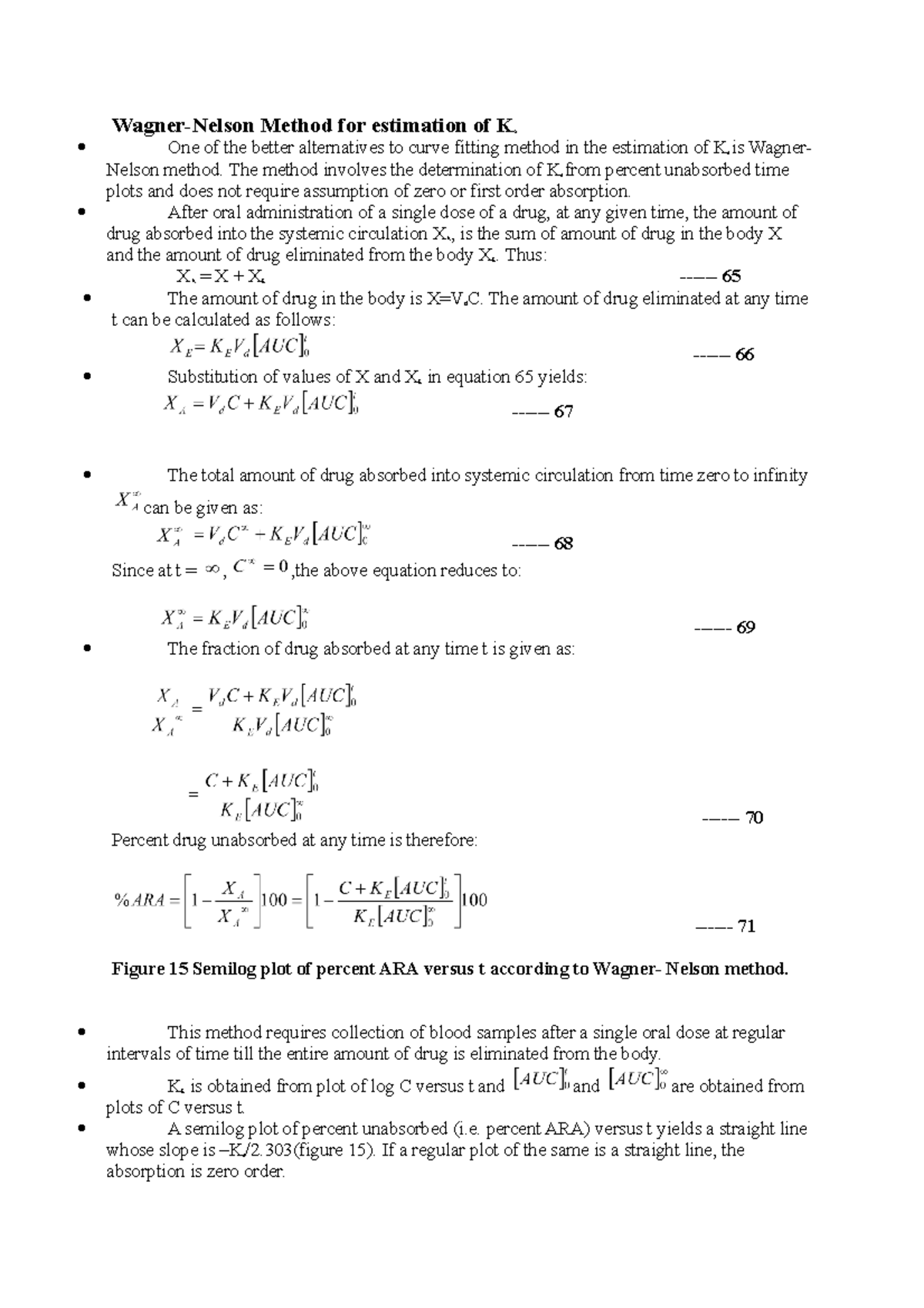 Wagner - Wagner-Nelson Method for estimation of Ka One of the better ...