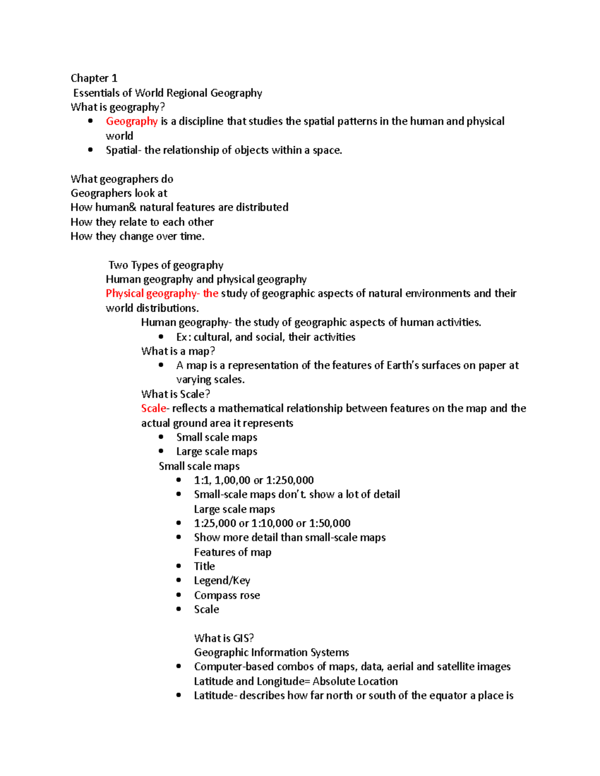 Chapter 1 Notes Chapter 1 Essentials Of World Regional Geography