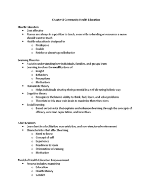 Cultural Diversity and Community Health Nursing - Studocu