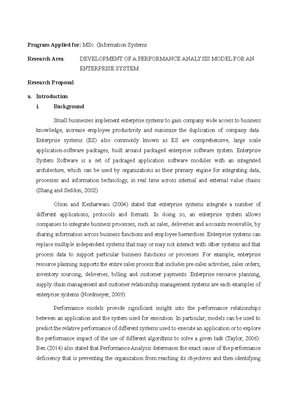 Final Copy of thesis proposal - Program Applied for: MSc. (Information ...