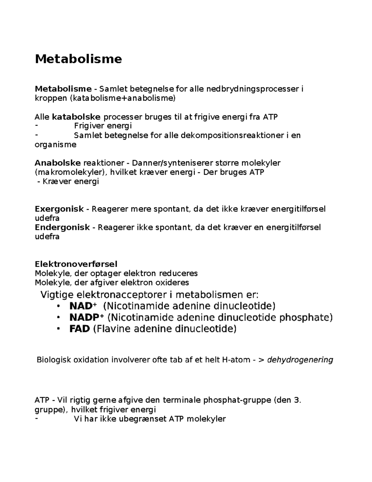 Metabolisme - Metabolisme Metabolisme - Samlet betegnelse for alle ...