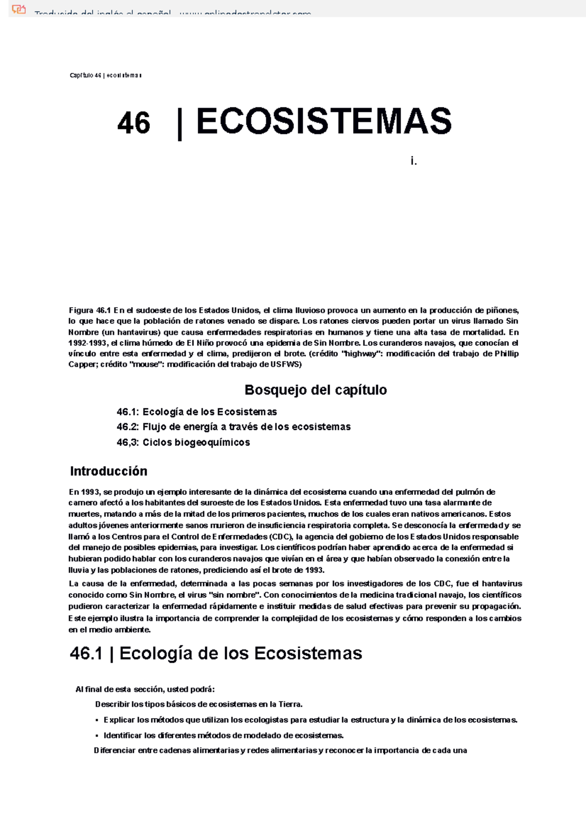 Lectura 1.1 Biology.Rice University - Capítulo 46 | ecosistemas 46 ...