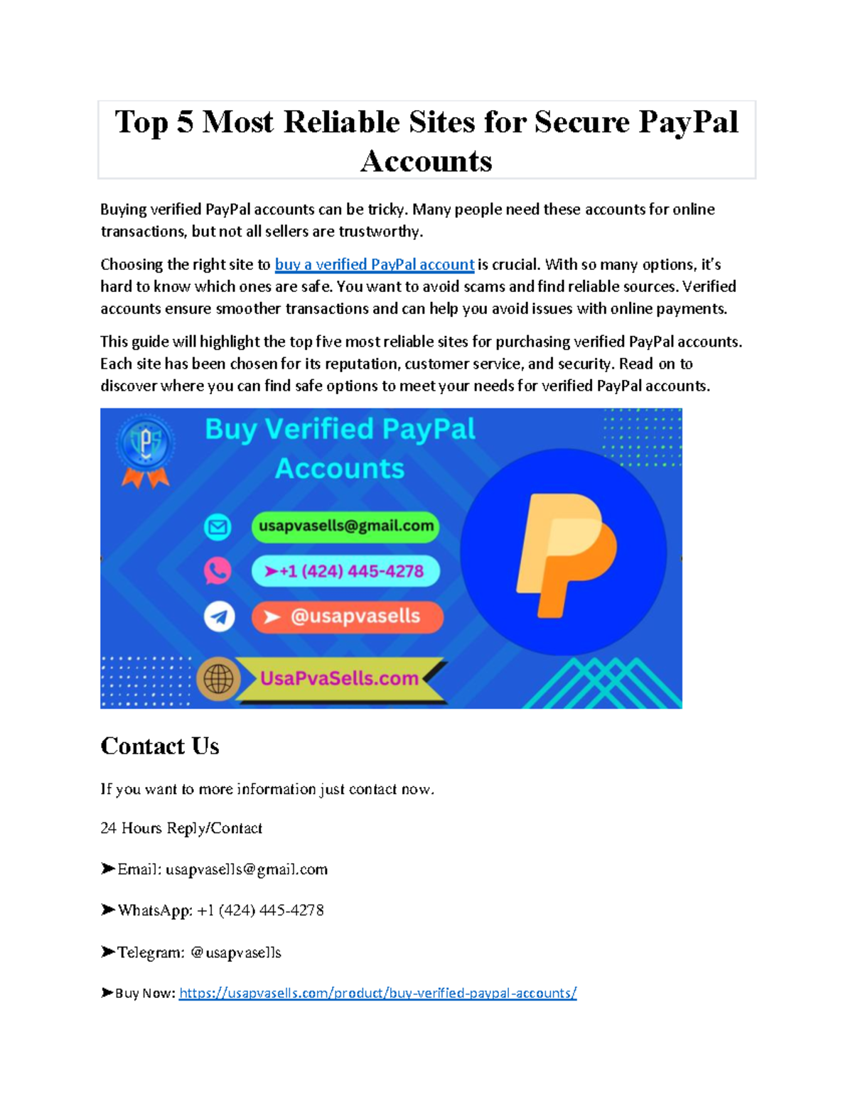 Top 5 Most Reliable Sites for Secure Pay Pal Accounts - Top 5 Most ...