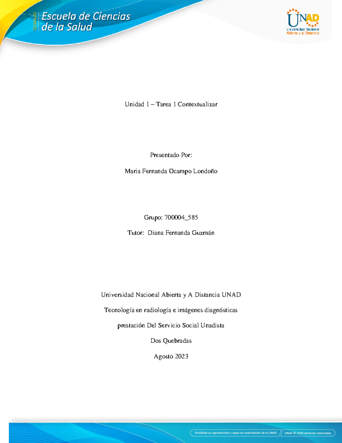 sasdfghjk - Unidad 1 – Tarea 1 Contextualizar Presentado Por: Maria ...