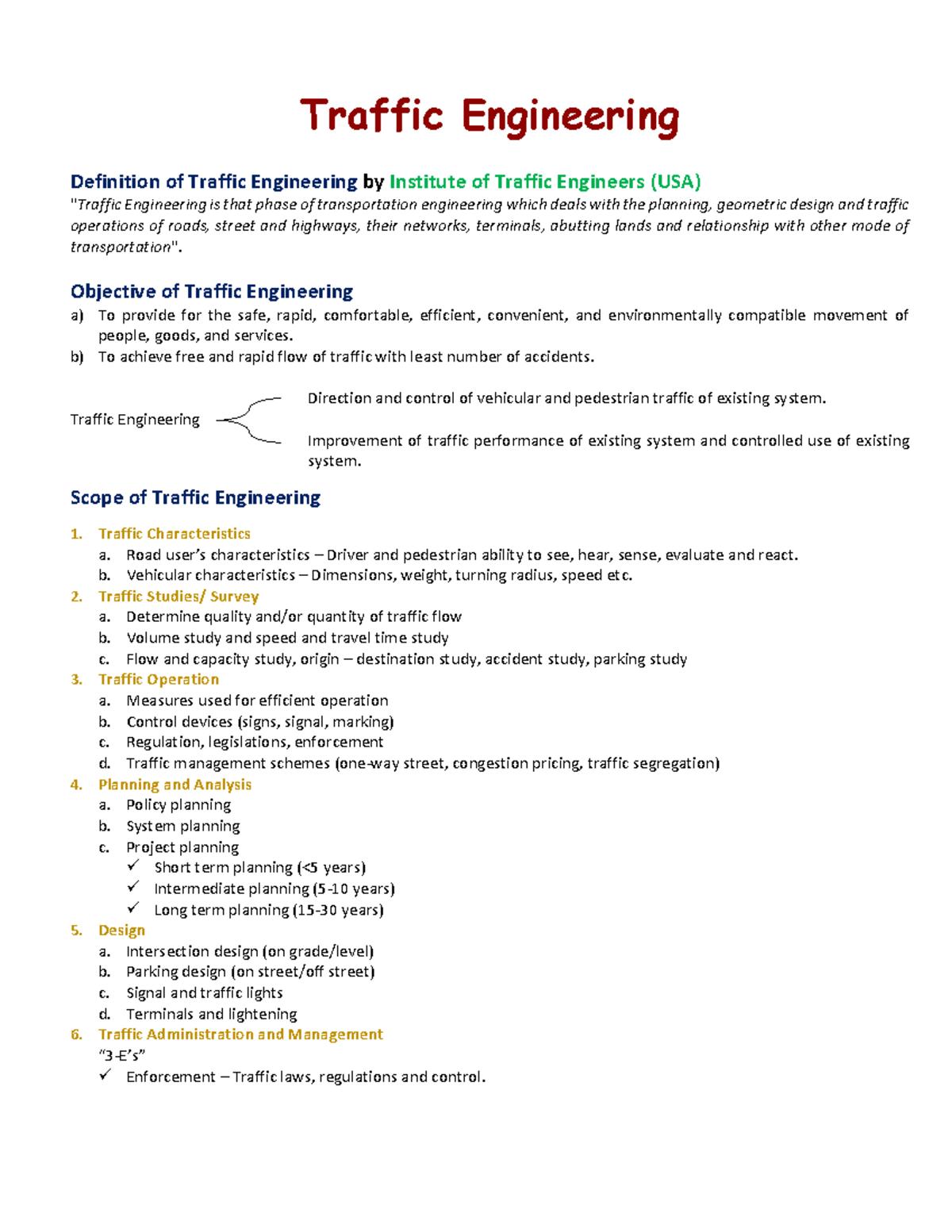 Introduction to Traffic Engineering - Traffic Engineering Definition of ...