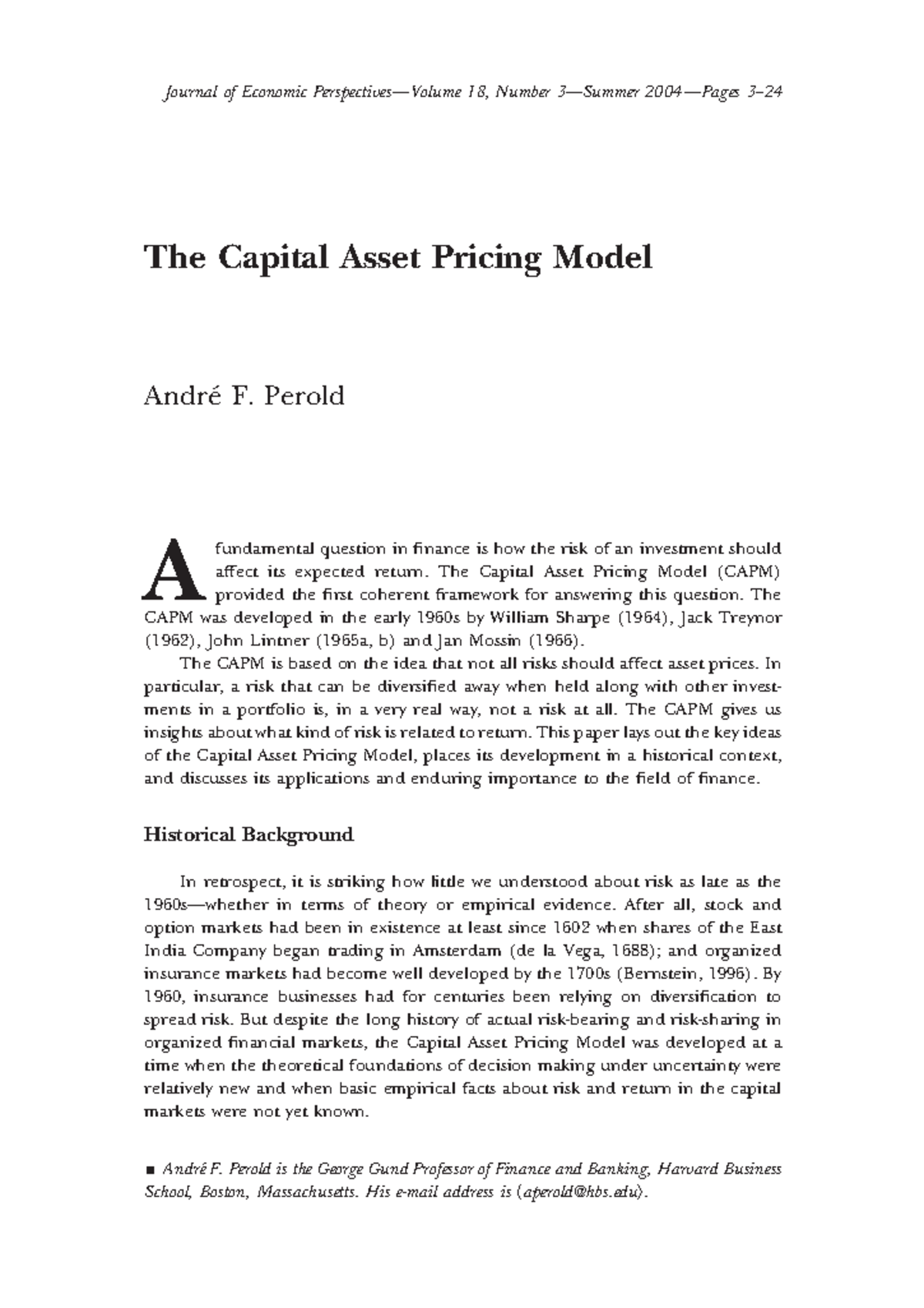 0895330042162340 - Uudks - The Capital Asset Pricing Model Andre ́ F ...