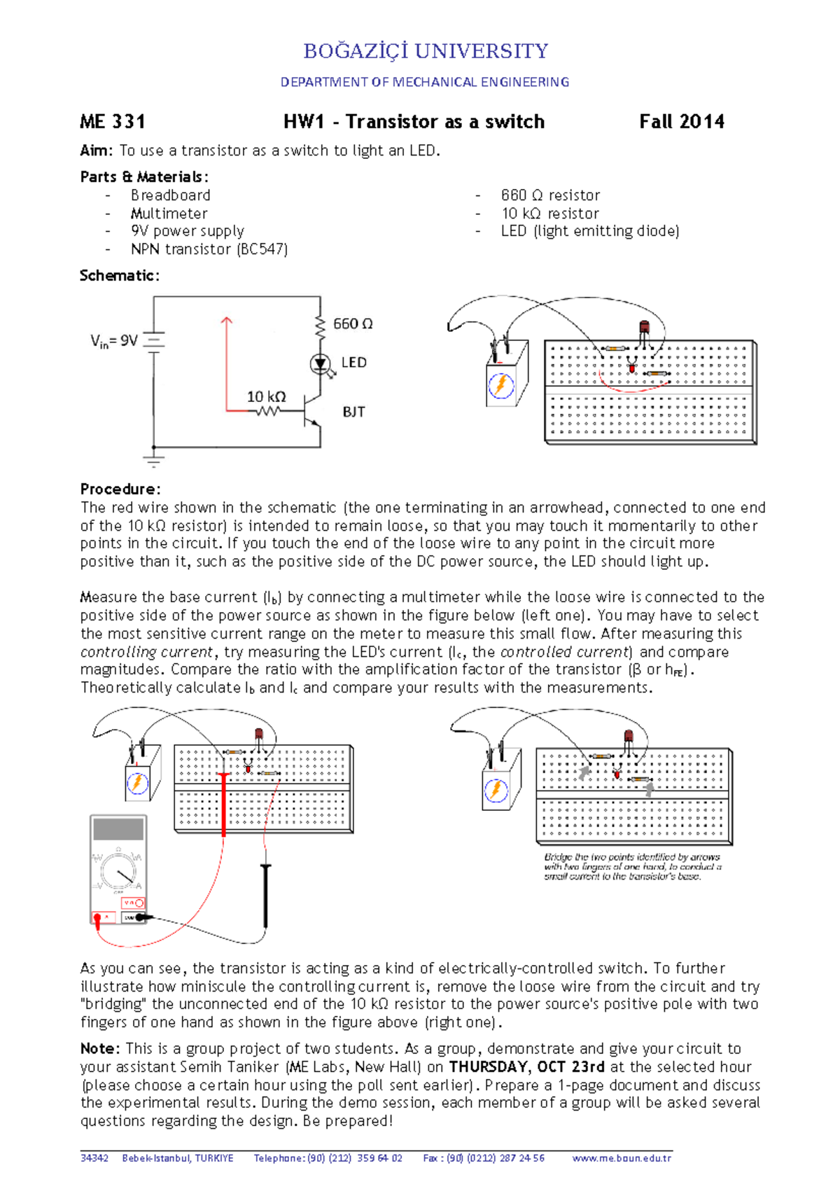ME331 HW1 - Homework - BOĞAZİÇİ UNIVERSITY DEPARTMENT OF MECHANICAL ...