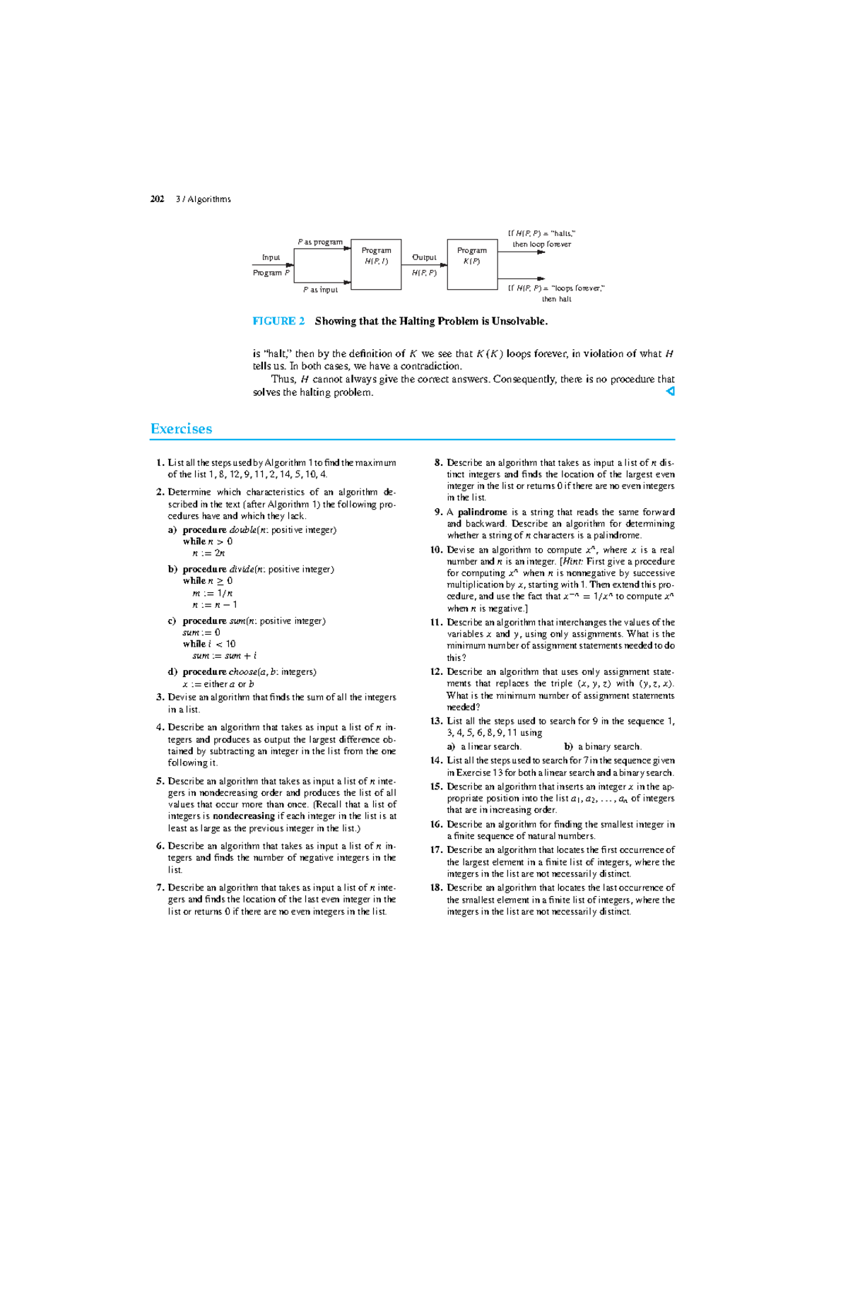 Discrete Mathematics and Its Applications-38 - 202 3 / Algorithms Program H(P, I) P as program P ...