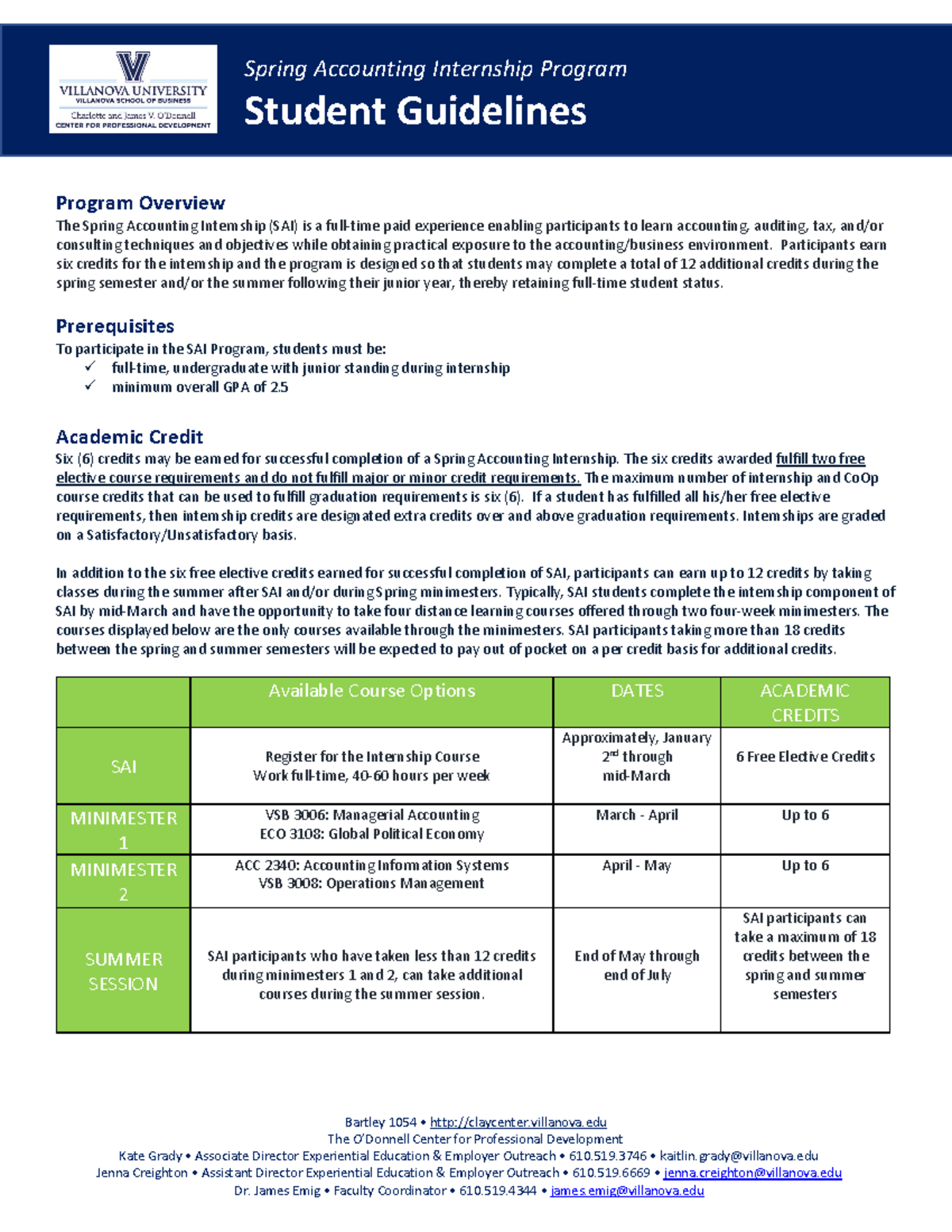 SAI - Student Guidelines 21-22 - Bartley 1054 • claycenter.villanova ...