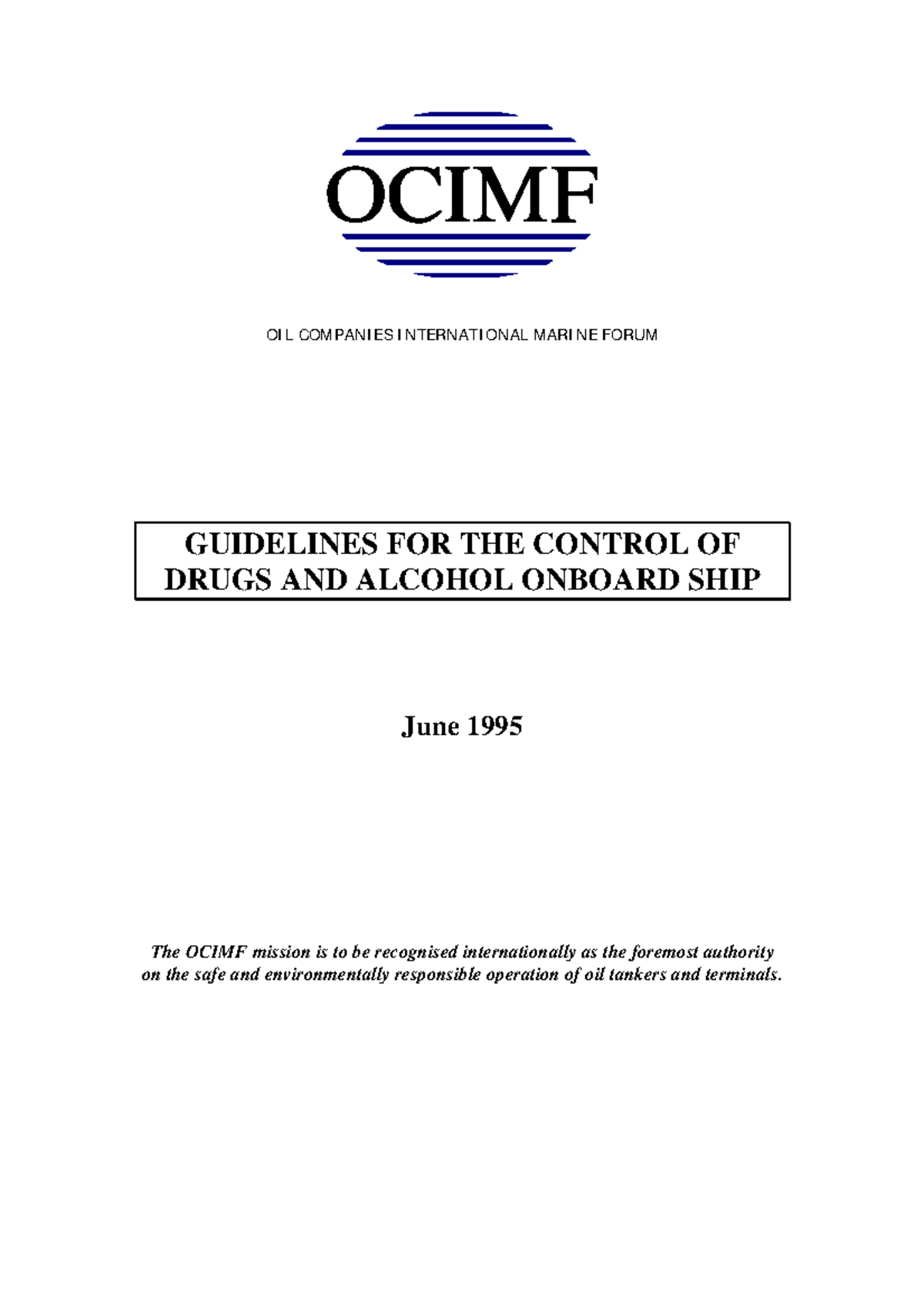 Ocimf Guideline for control of drug and Alcohol - OIL COMPANIES ...