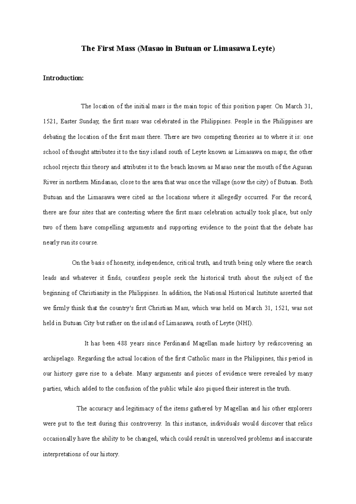 First mass In the philippines - The First Mass (Masao in Butuan or ...