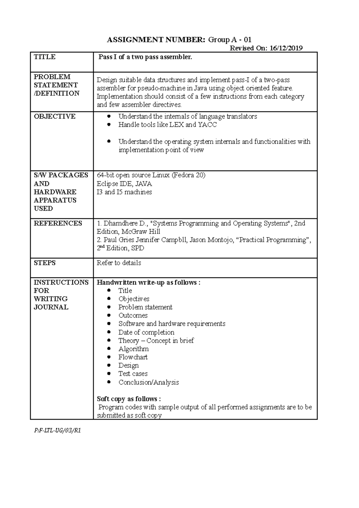SPOS 2019-20Manual - SPOS lab Manual of SPPU in order to help students with their assignments ...