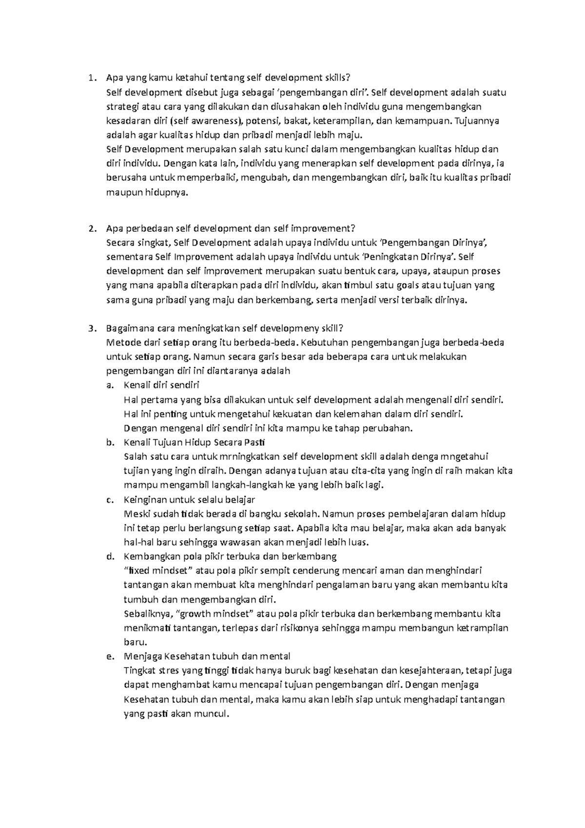 Self develpment skill - self development - Apa yang kamu ketahui ...