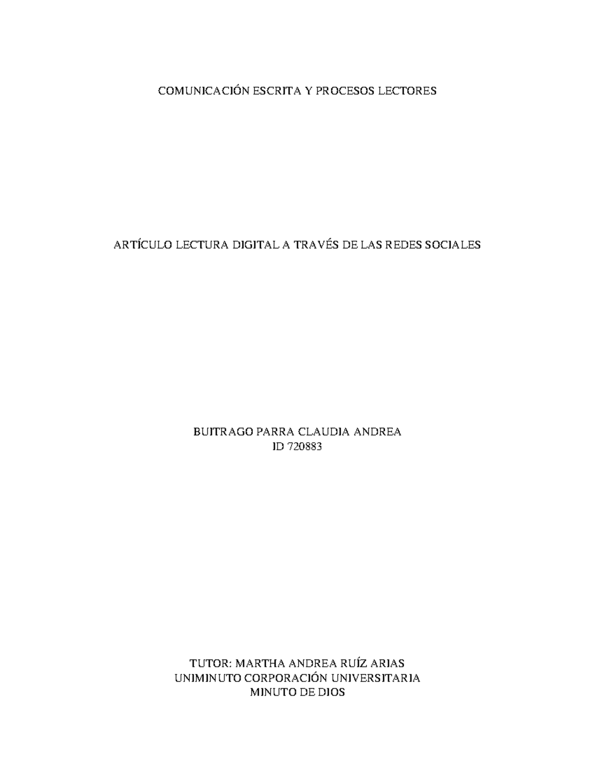 Lectura Digital A Través DE LAS Redes Sociales - COMUNICACIÓN ESCRITA Y ...