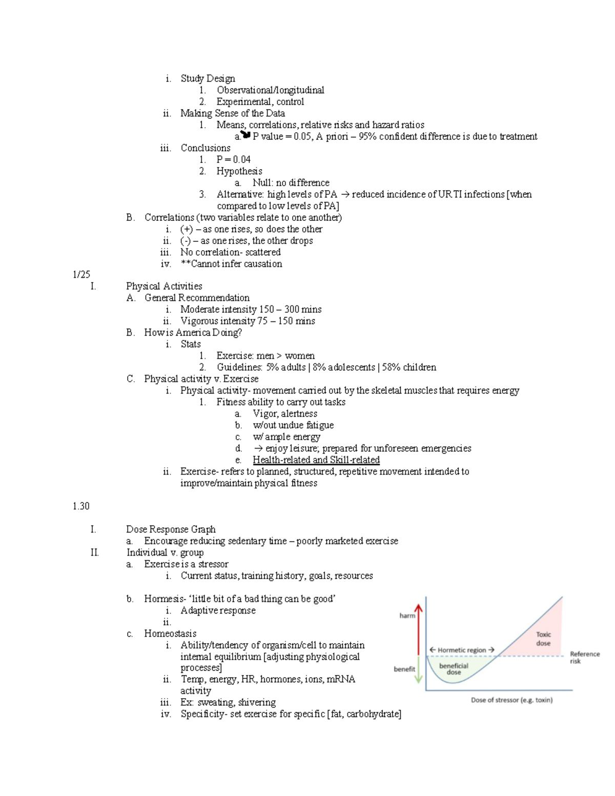 Kine notes page 2 - study designs - i. Study Design 1. Observational ...