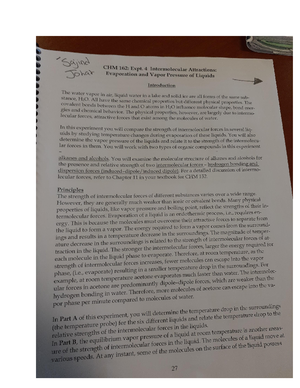 Chem 162 lab report or formal lab - EXPERIMENT: CHEMICAL KINETICS: THE ...