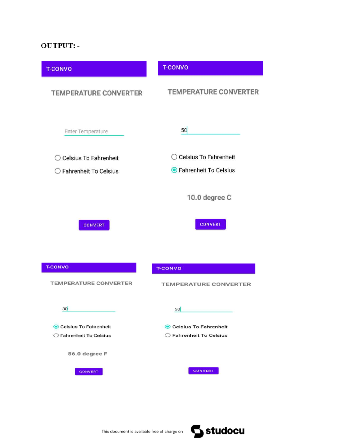 Android pract 3 and 4 intents and alert - OUTPUT: - CONCLUSION: - From this practical I have ...