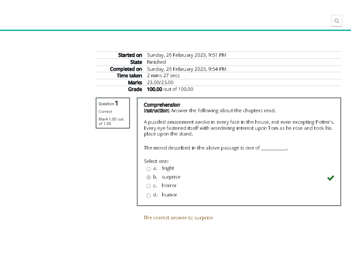 Tom-Sawyer-Chapters-21-24 -Attempt-review - Question 1 Correct Mark 1 ...