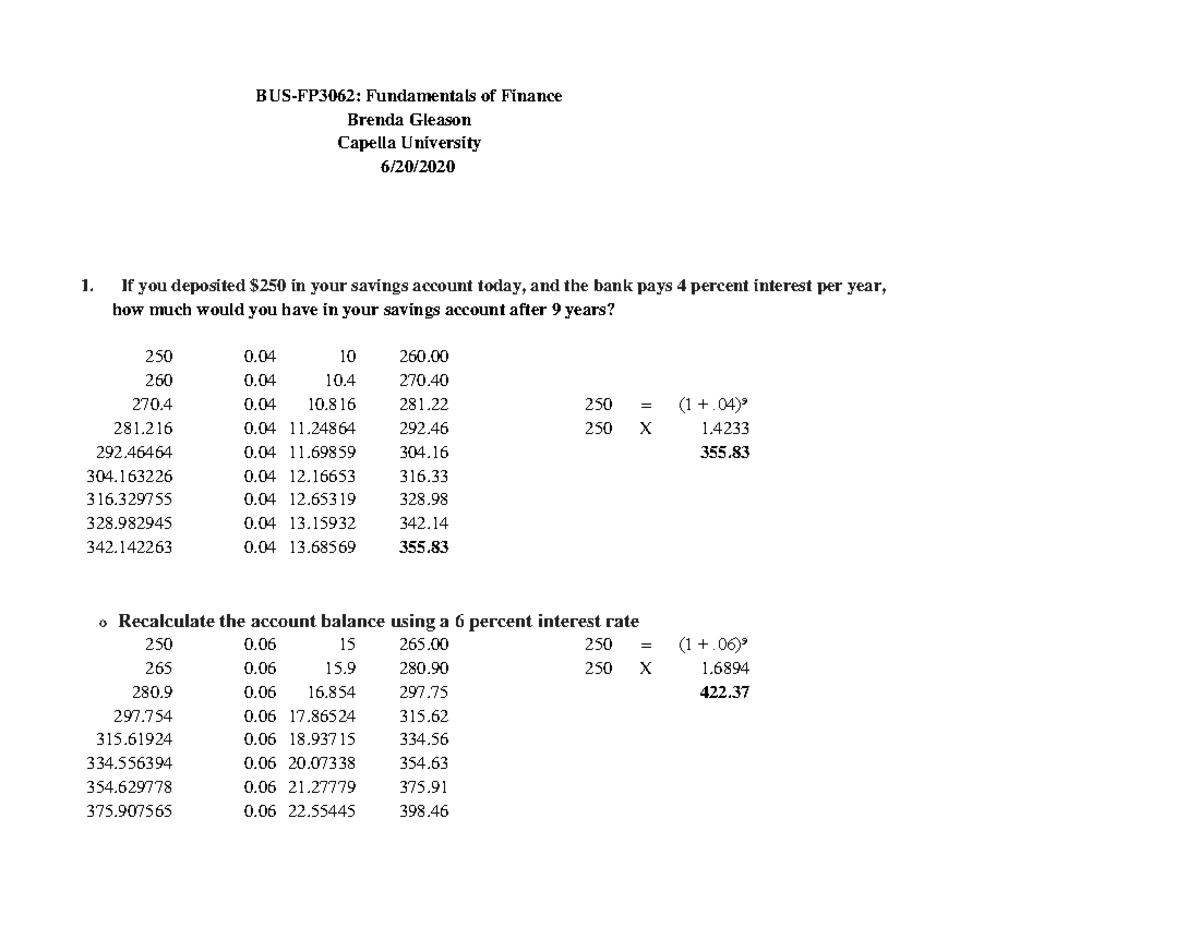 BUS-FP3062 Gleason Brenda Assessment 3 - BUS-FP3062: Fundamentals of ...