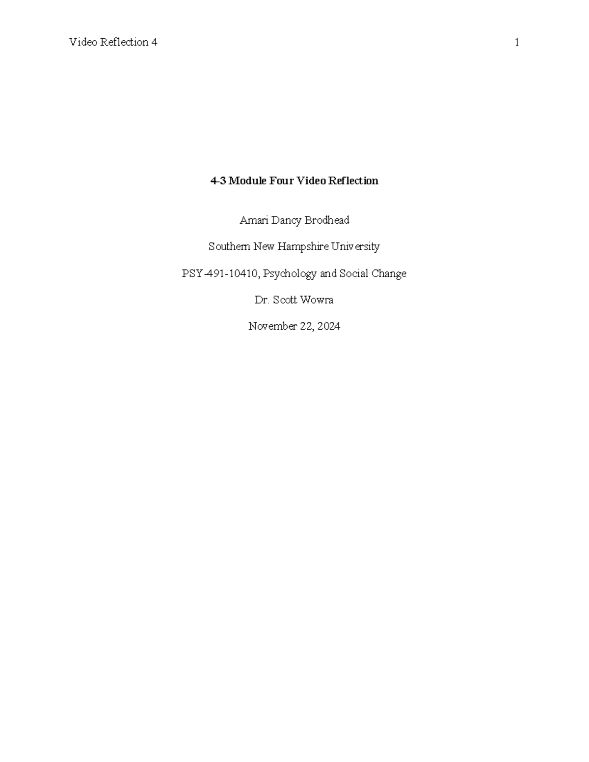 Video Reflection module 4 - Video Reflection 4 1 4-3 Module Four Video ...