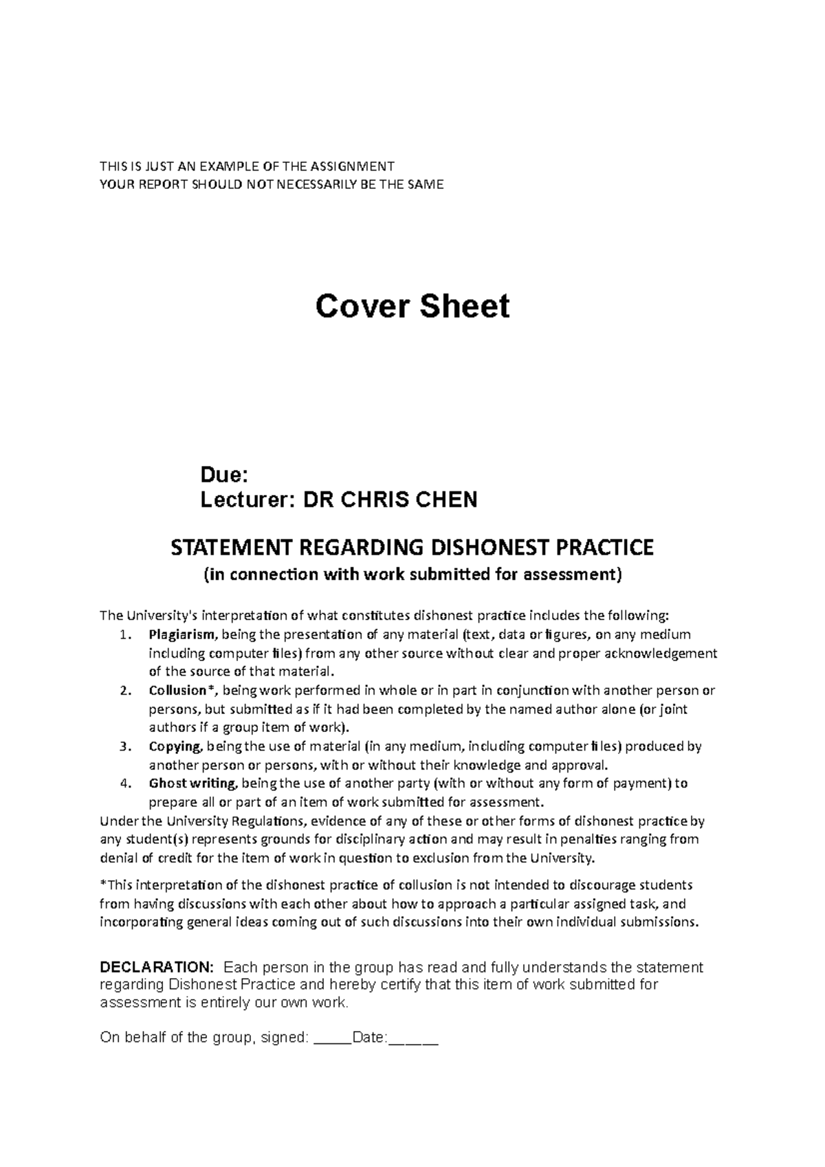 Assignment 1, Example - THIS IS JUST AN EXAMPLE OF THE ASSIGNMENT YOUR ...