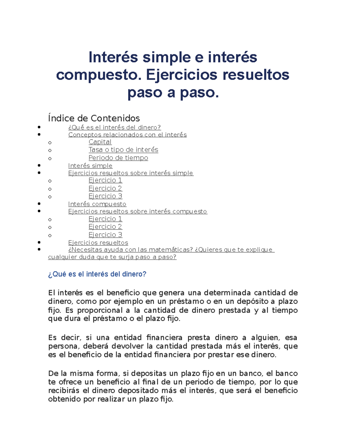 Interes Simple Y Compuesto - Interés simple e interés compuesto ...