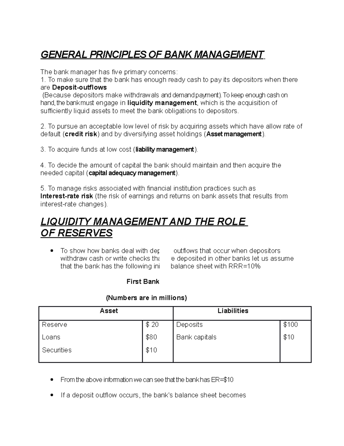General Principles OF BANK Management.docx ANAS 2 - GENERAL PRINCIPLES ...