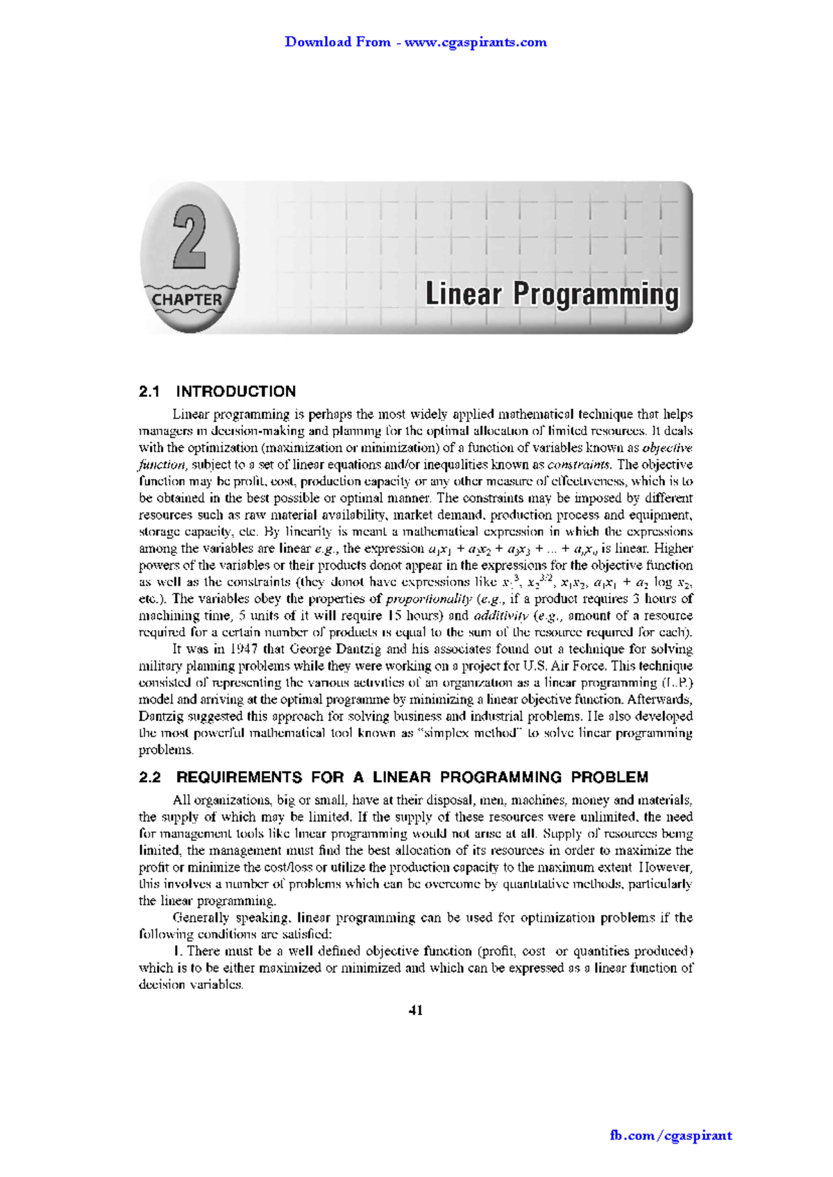 CH-1 LPP DS Hira - IMT MATERIAL - 2 INTRODUCTION Linear programming is perhaps the most widely ...