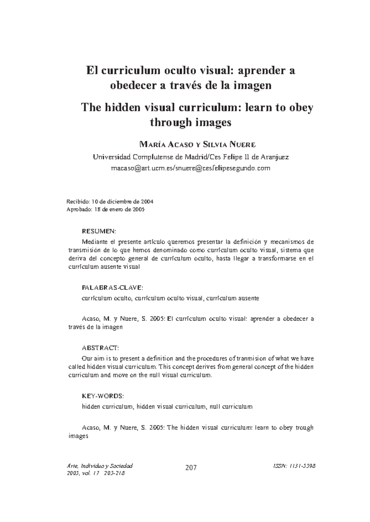 Curriculum oculto visual-Maria Acaso (article 1) - El curriculum oculto ...