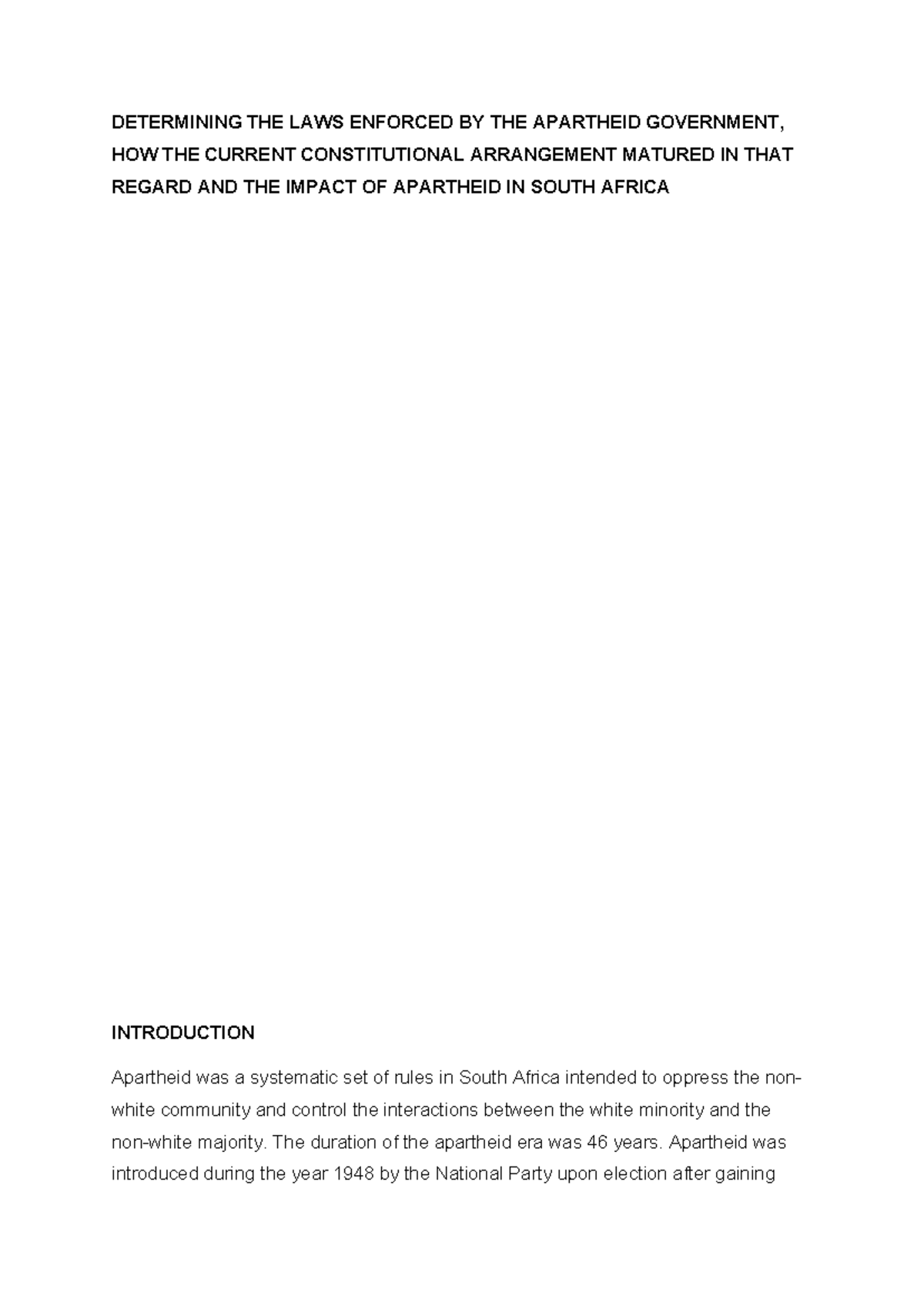 Historical Foundations of Law Assignment - DETERMINING THE LAWS ...