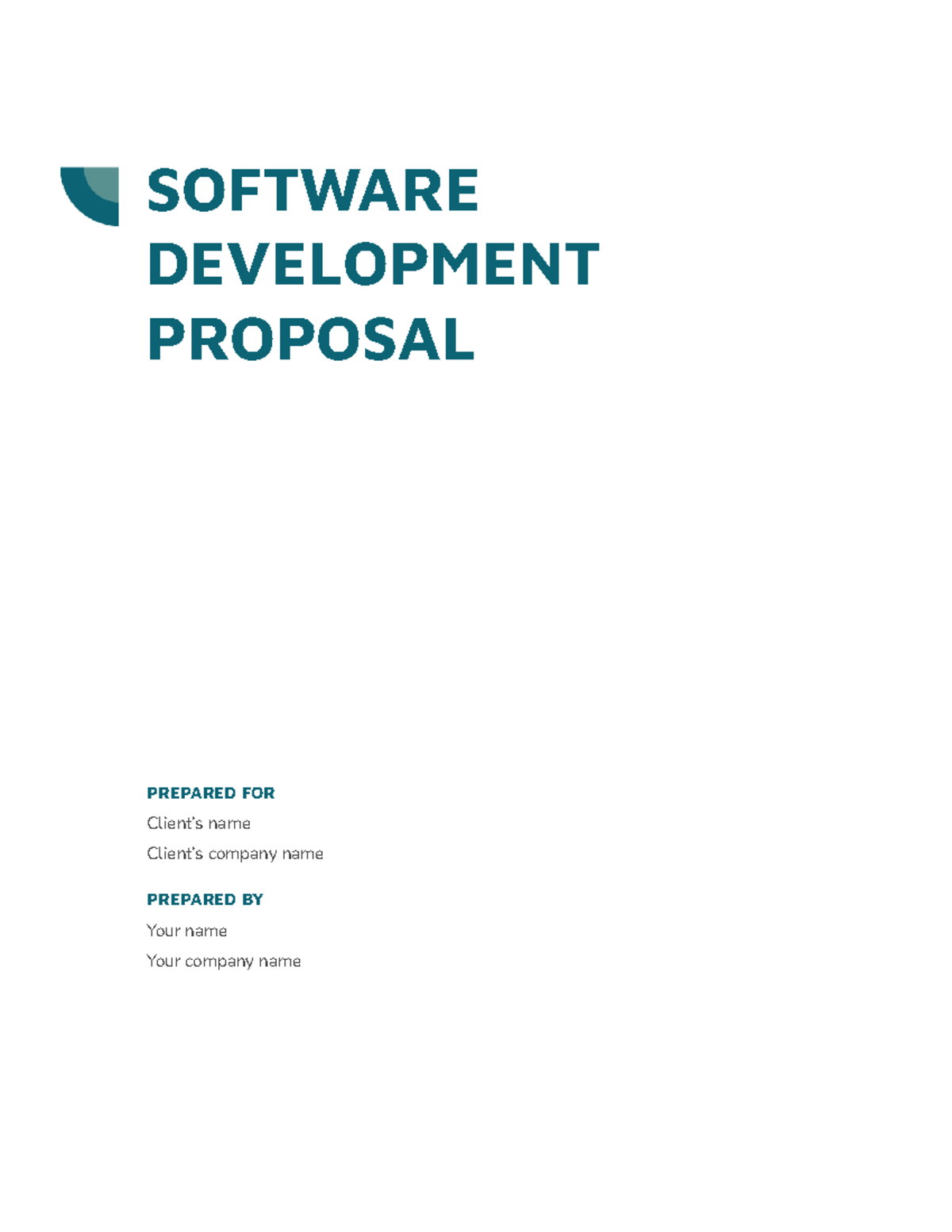 Software development proposal - SOFTWARE DEVELOPMENT PROPOSAL PREPARED ...