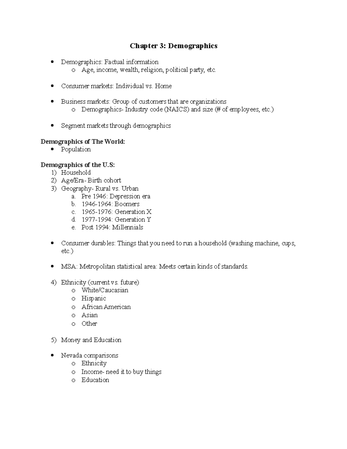 Chapter 3- Demographics Pt. 1 - Chapter 3: Demographics Demographics ...