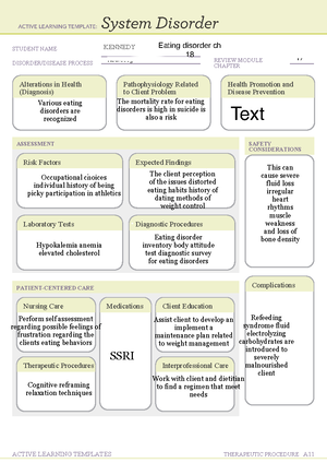 System Disorder form - Remediation - 222 - STUDENT NAME KENNEDY ...