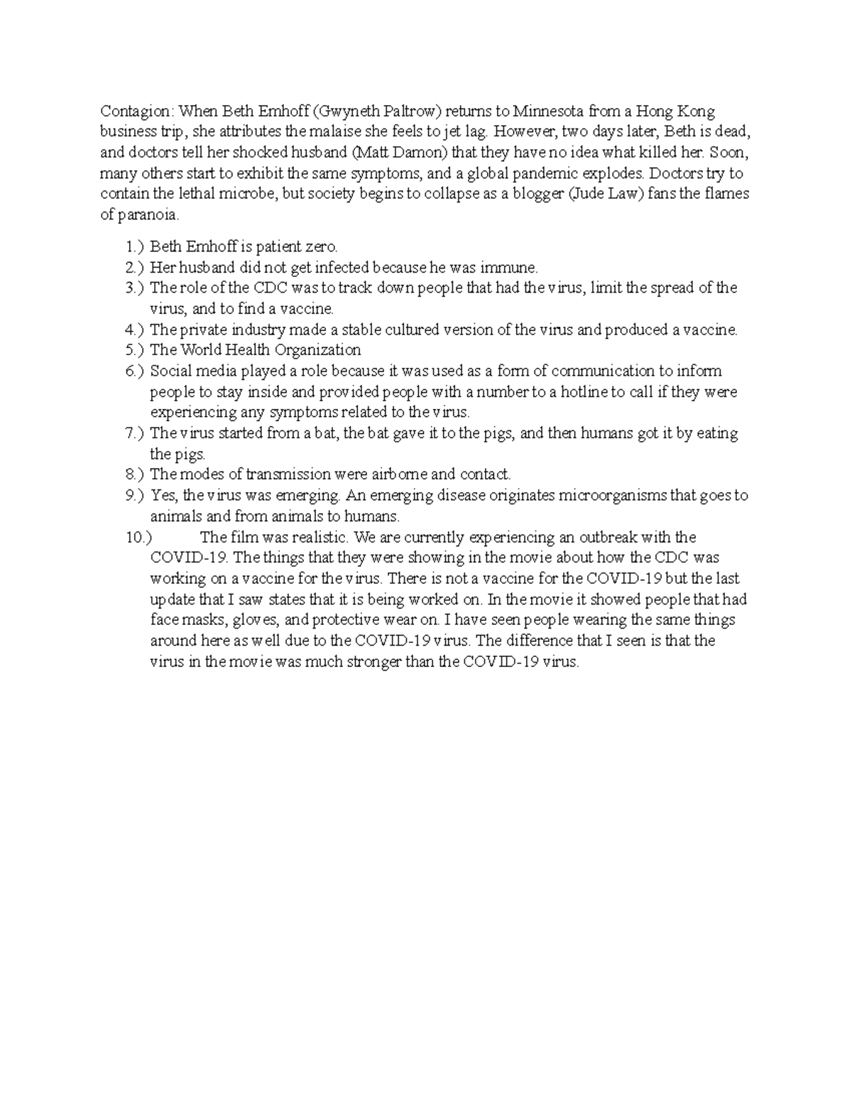 Contagion-Samone Knight - Contagion: When Beth Emhoff (Gwyneth Paltrow ...