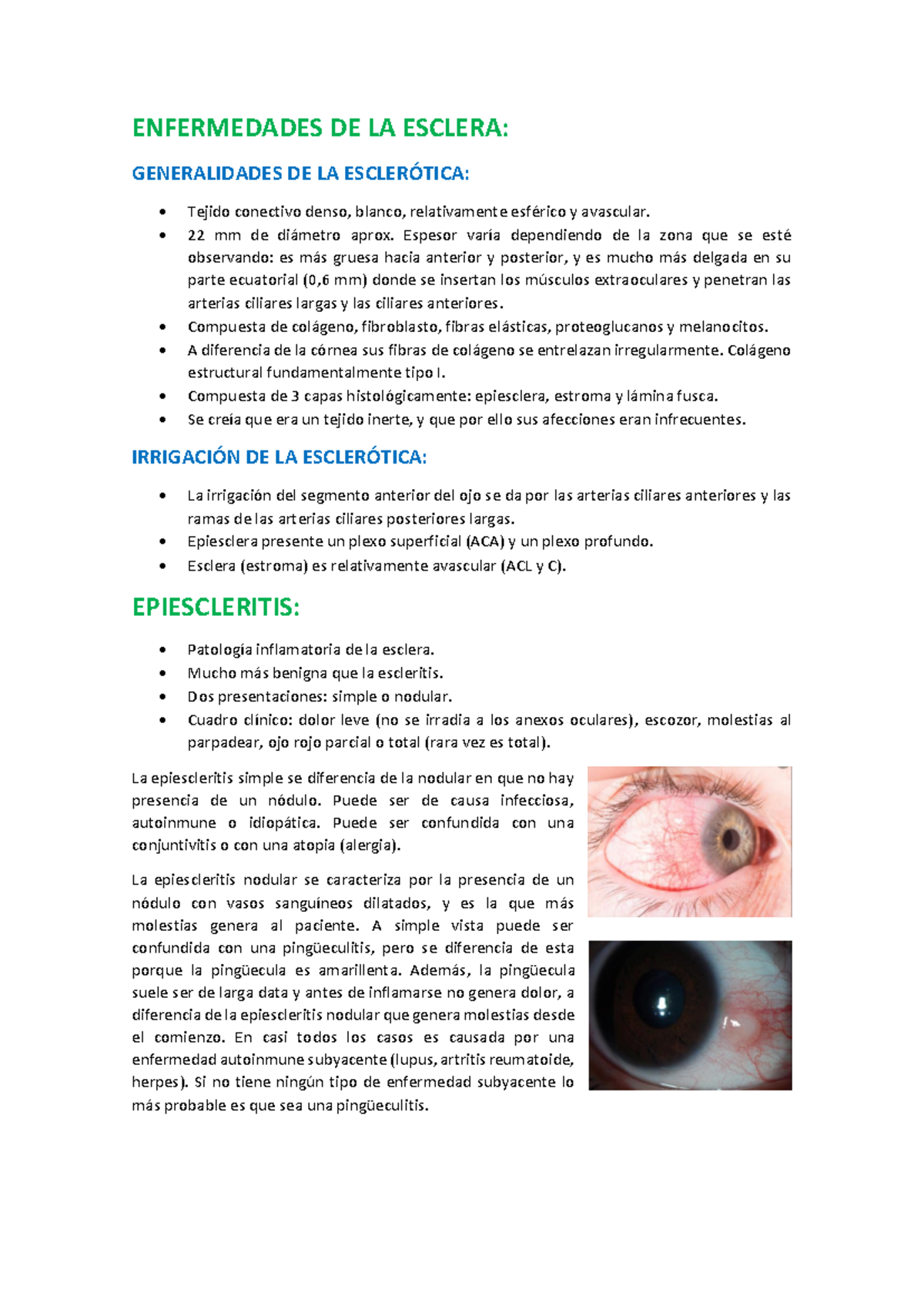 9) Enfermedades DE LA Esclera - ENFERMEDADES DE LA ESCLERA ...