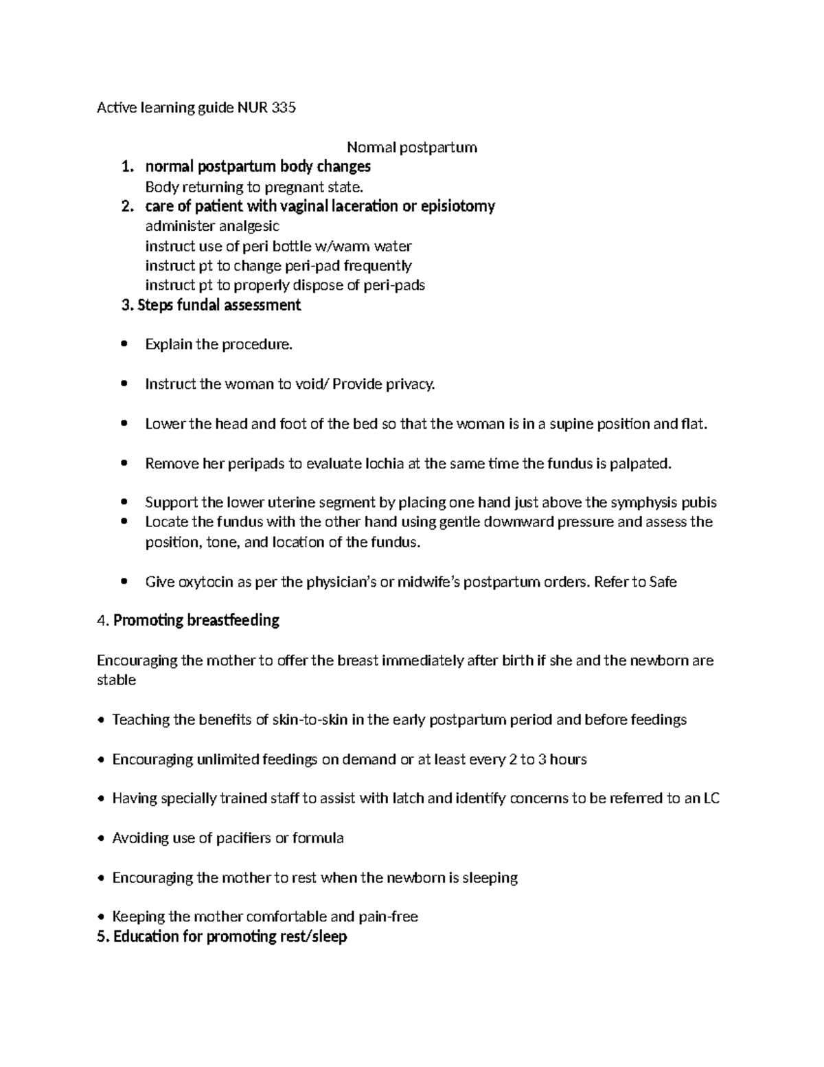 Active learning guide exam 3 - Active learning guide NUR 335 Normal ...