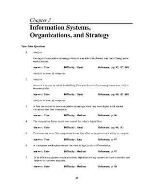 Chapter 2 Test Bank (16e) - 1 Management Information Systems: Managing ...