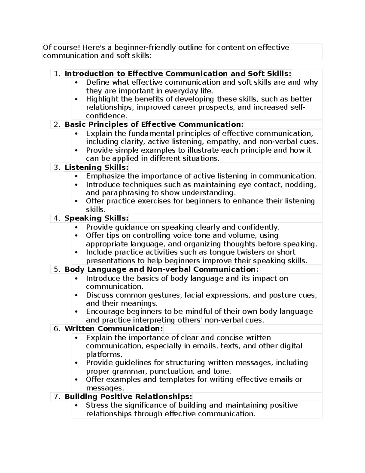 Effective communication and soft skills - Beginers 2 - Of course! Here ...