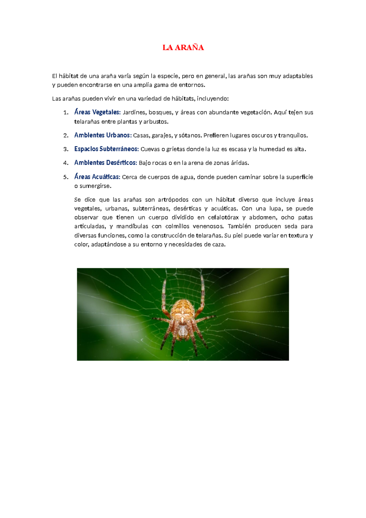 LA Araña - EL ESTUDIO ACADEMICO ES PARTE DE LA ENSEÑANZA PARA ADQUIRIR ...
