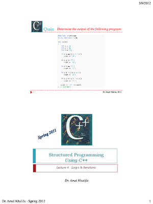 Lec3 - Conditions & Branching - Quiz Structured Programming Lecture 3 ...