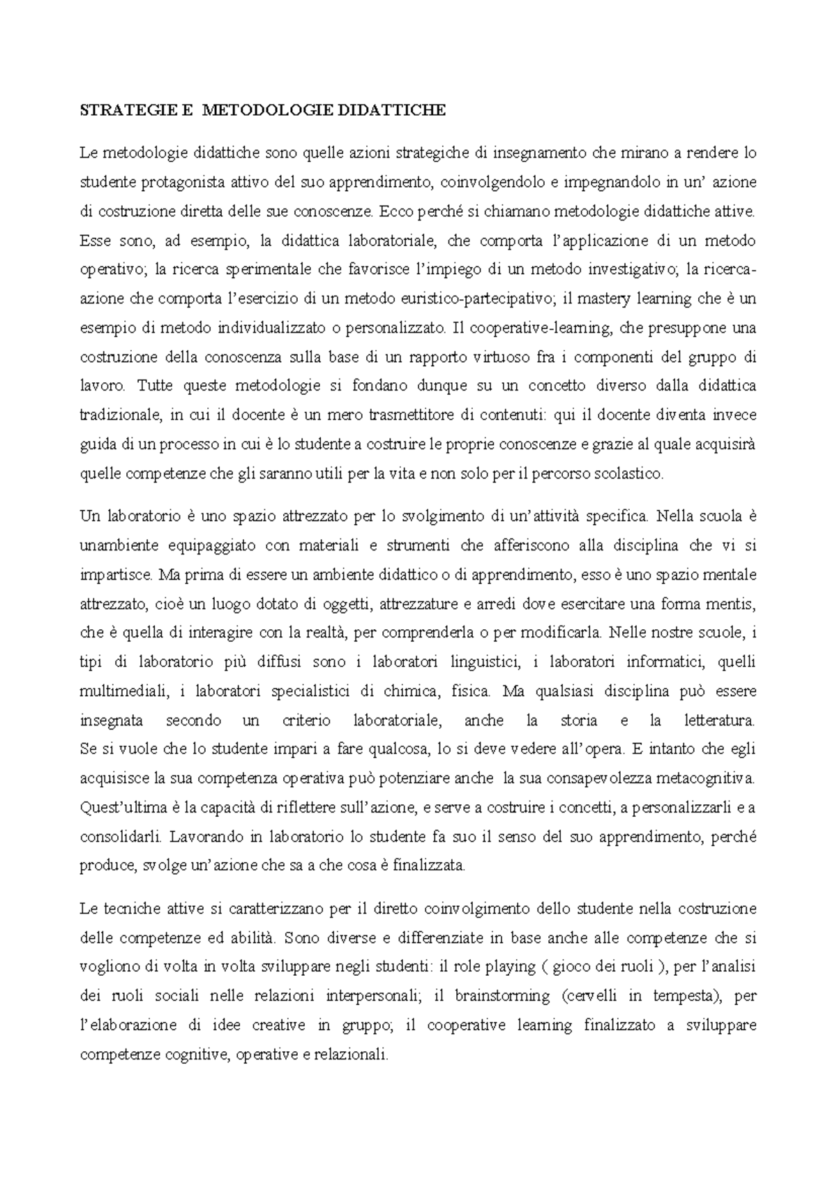 2.Strategie e metodologie didattiche - STRATEGIE E METODOLOGIE ...